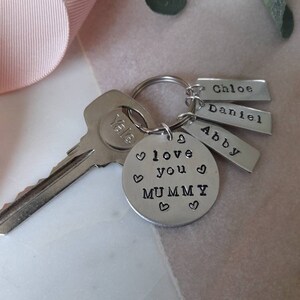 Mum Keyring, Mums Keys, Gift for Mum, Children's Name Keyring for Mum ...