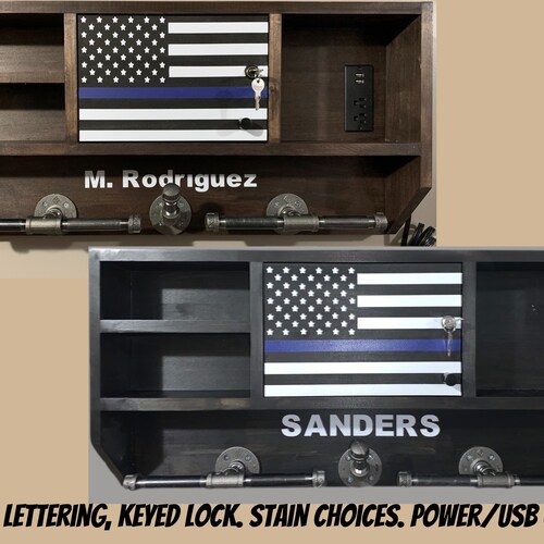 Police Gear Rack Thin Blue Line Police Academy Graduation | Etsy