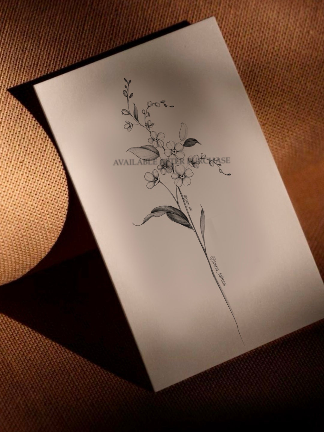 SEPTEMBER BIRTH FLOWERS | Tattoo Design | Forget-me-nots | Instant ...