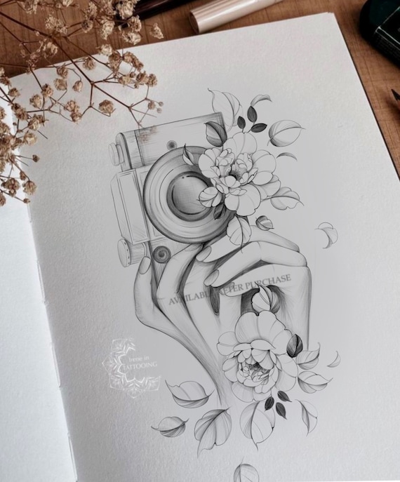 Camera Line Drawing Tattoo