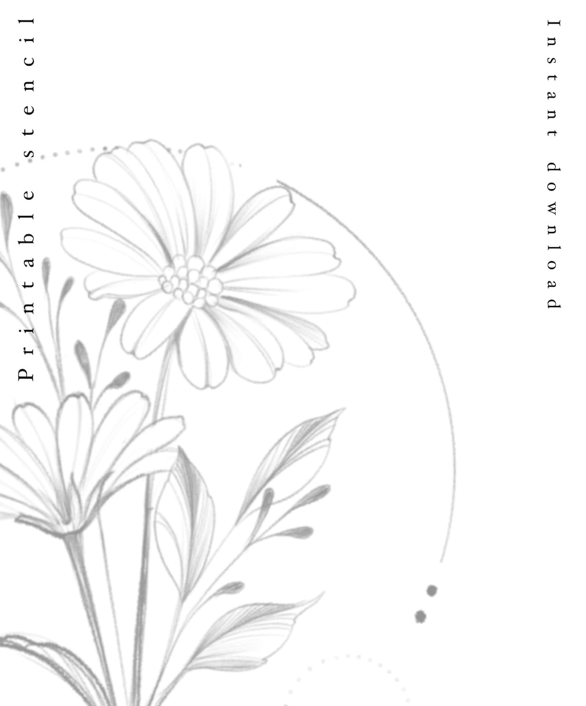 Daisy Flower Tattoo Design Printable Stencil Instant - Etsy Canada