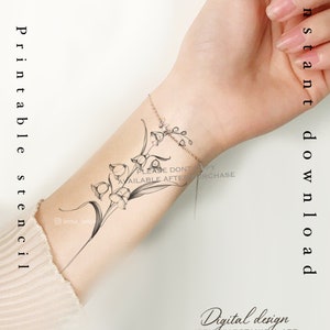 MAY BIRTH FLOWER | Lily of Valley Tattoo | Digital Download | Fineline ...