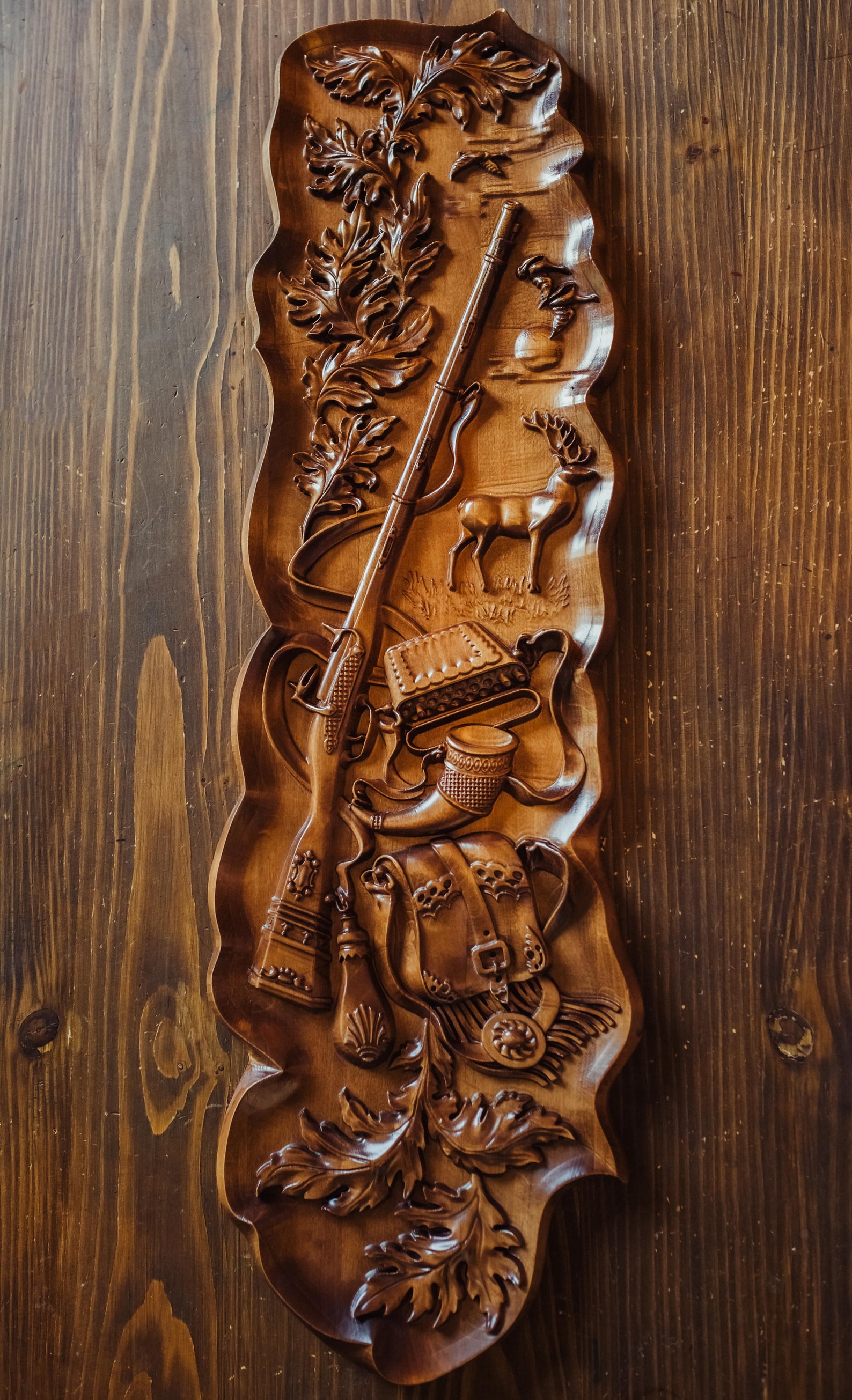 Hunting Gift, Wall Art Carved Wood, Wooden Gift, Wall Panel, Wooden ...