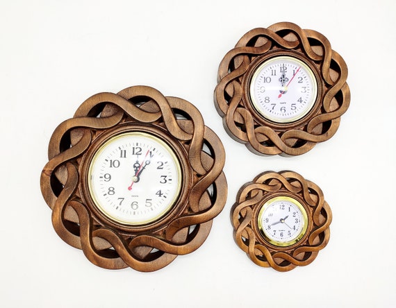 Wooden Wall Decor Small Clock Large Wall Clock Rustic Wall - Etsy