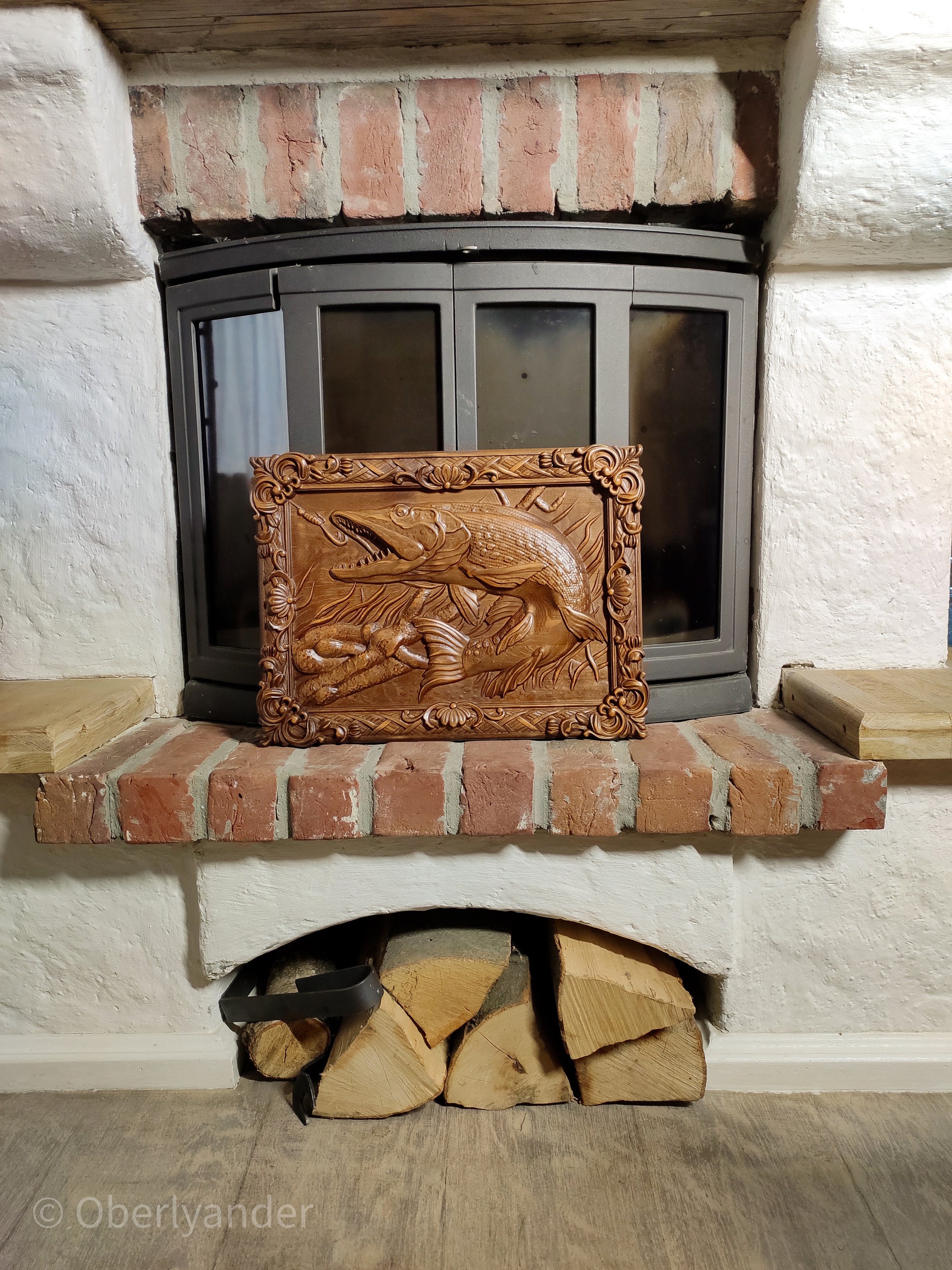 Fishing Wall Decor, Fishing Decor Art, Fisherman Gift, Wooden Carver ...