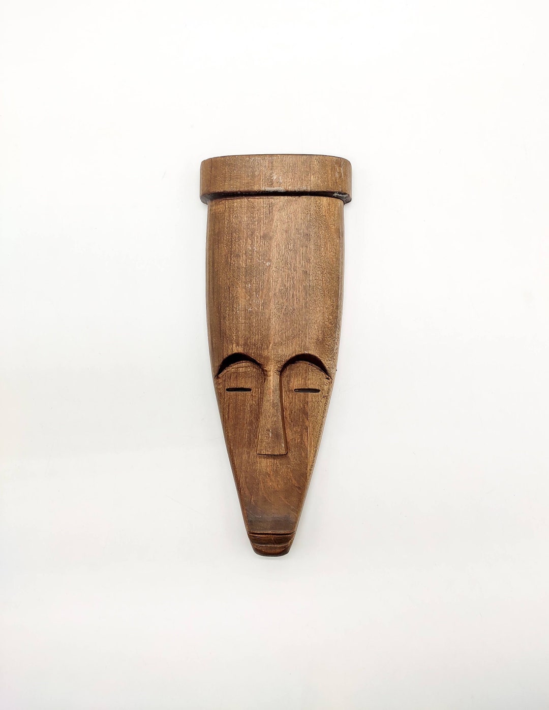 Carved Wood Mask, Tiki Mask Wood, Wood Mask Wall Art, Wood Tribal Mask ...
