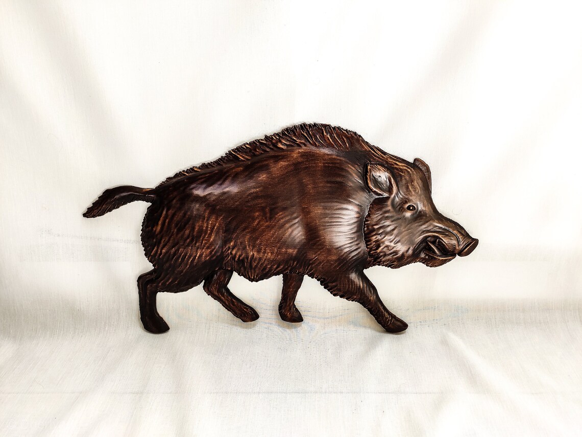Wild Boar Wall Art Panel Wooden Carver Panel Wild Boar - Etsy