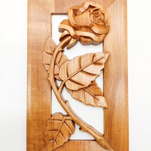 Wall Panel Art Rose, Wood Wall Panel, Wall Panel Decor, Wood Wall Decor ...