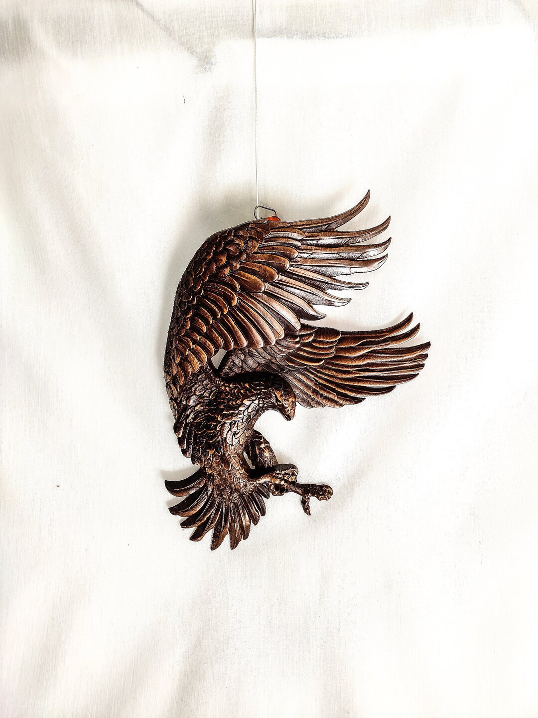Rustic Wood Wall Hanging an Eagle, Wooden Carver Panel an Eagle, Wooden ...