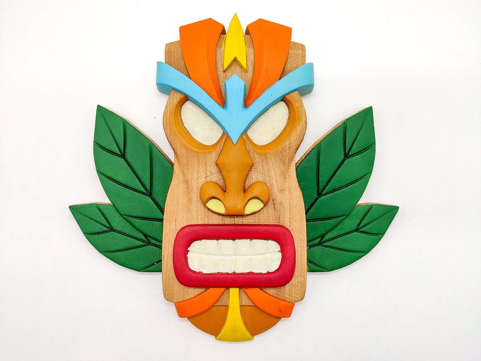 Wooden Tiki Mask Wall Art, Carved Wood Mask, Wood Tribal Mask, Tiki ...