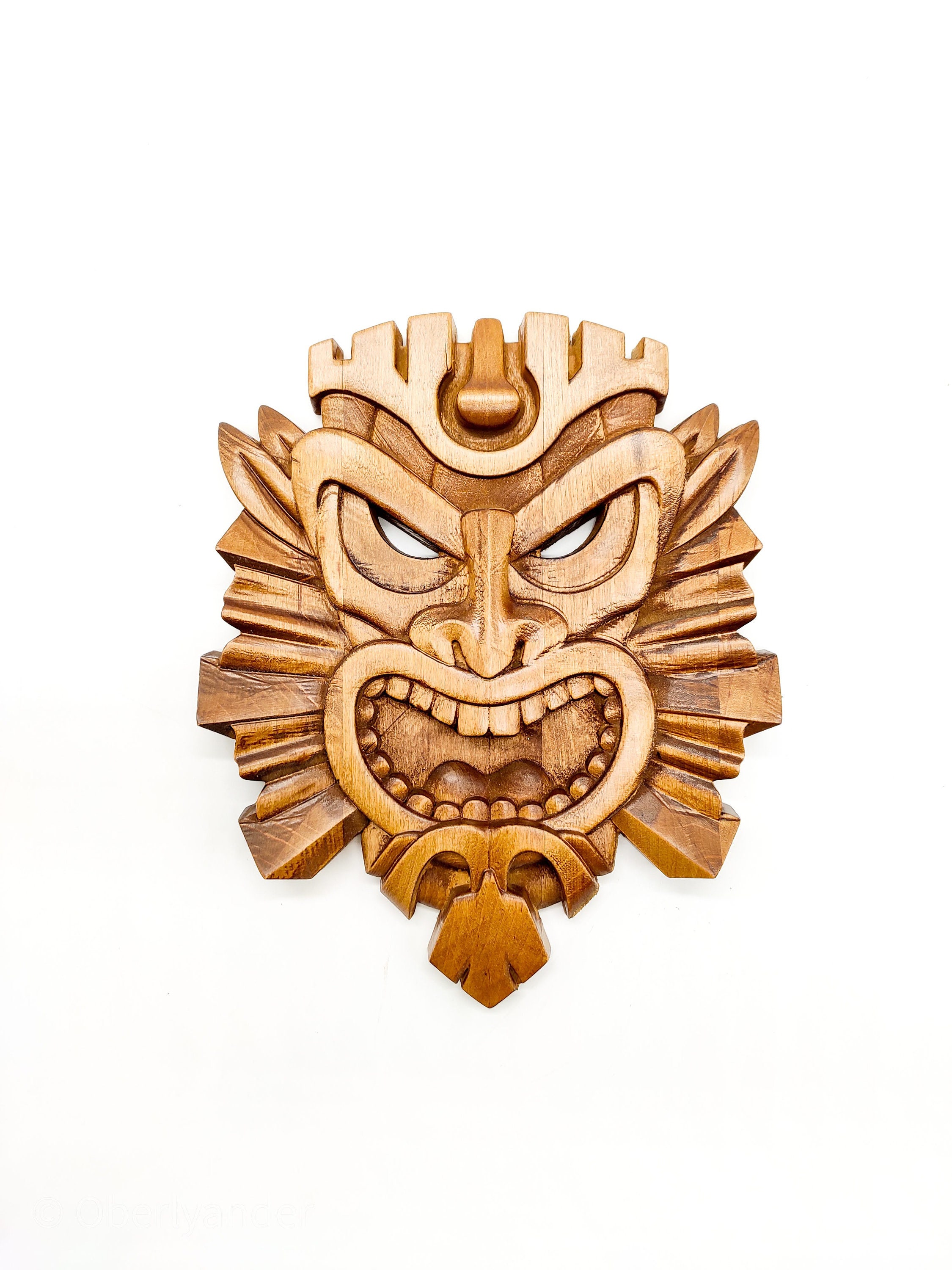 Wood Mask Wall Art Wood Tribal Mask Tiki Mask Wood Carved - Etsy