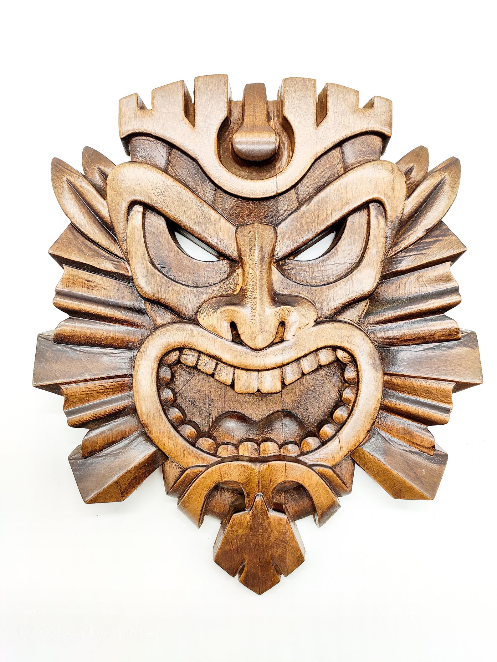 Wood Mask Wall Art Wood Tribal Mask Tiki Mask Wood Carved - Etsy