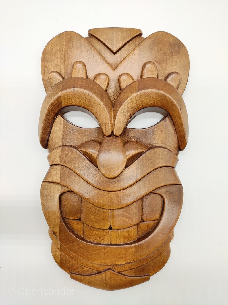 Wooden Mask Wood Tribal Mask Tiki Mask Wood Carved Wood - Etsy