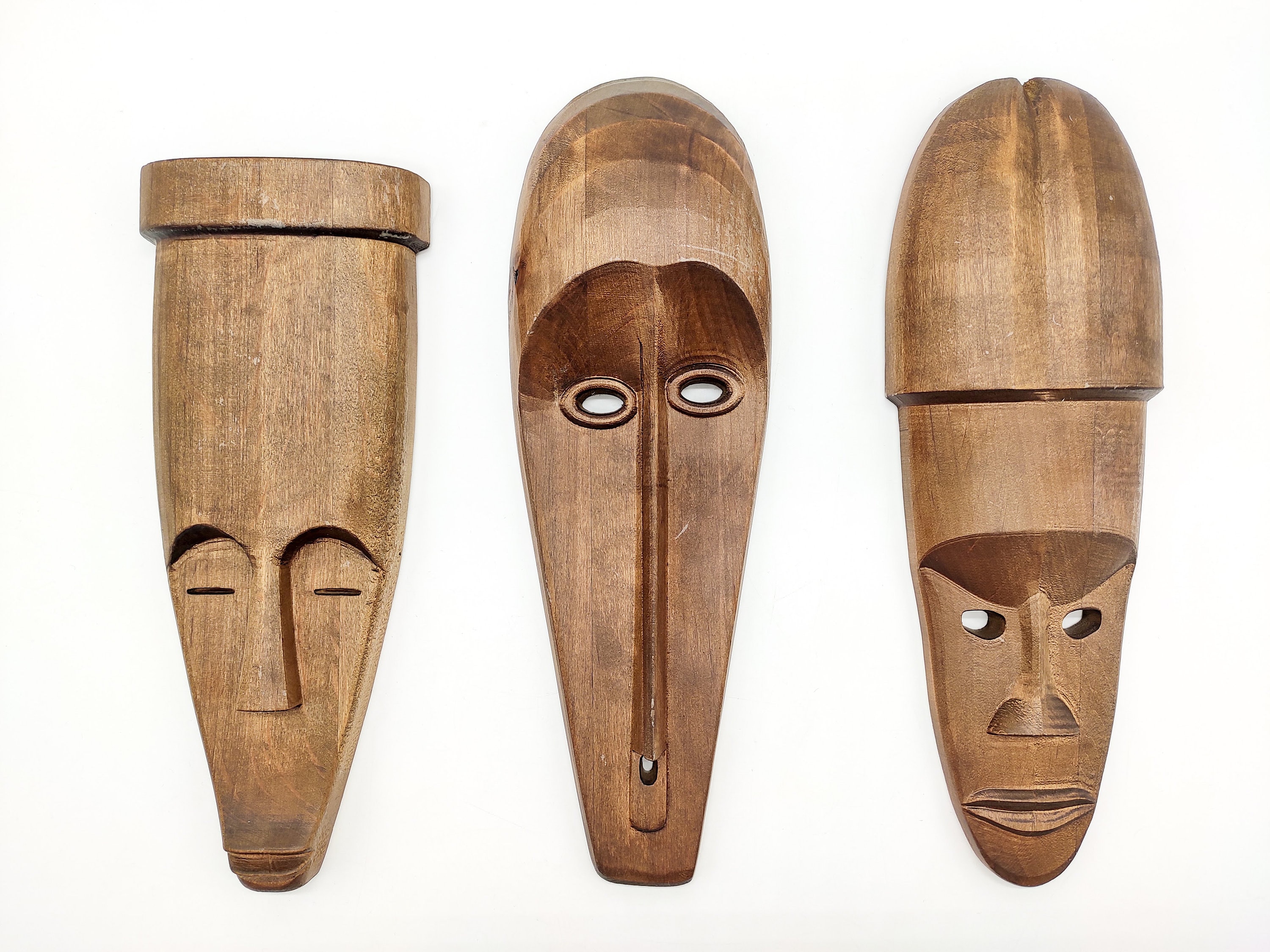 Wood Mask Wall Art Wood Tribal Mask Tiki Mask Wood Carved - Etsy