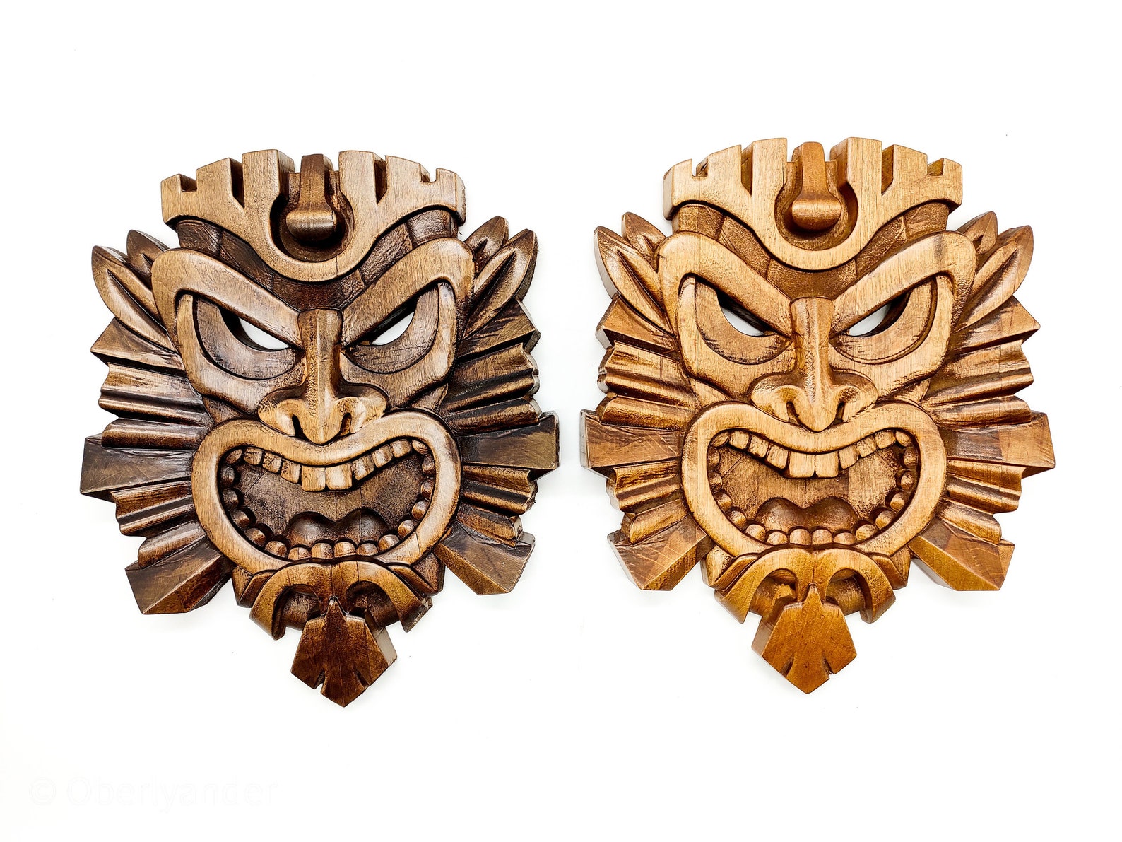 Wood Mask Wall Art Wood Tribal Mask Tiki Mask Wood Carved - Etsy