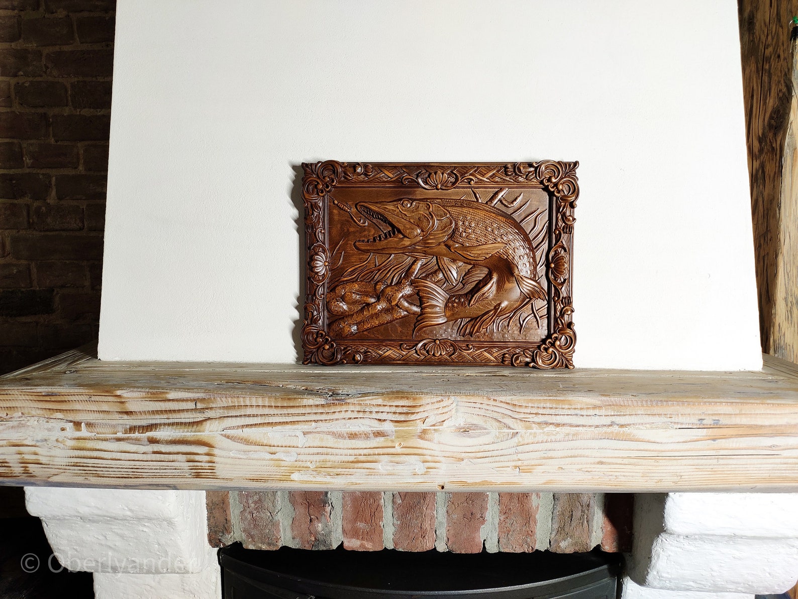 Fishing Wall Decor, Fishing Decor Art, Fisherman Gift, Wooden Carver ...