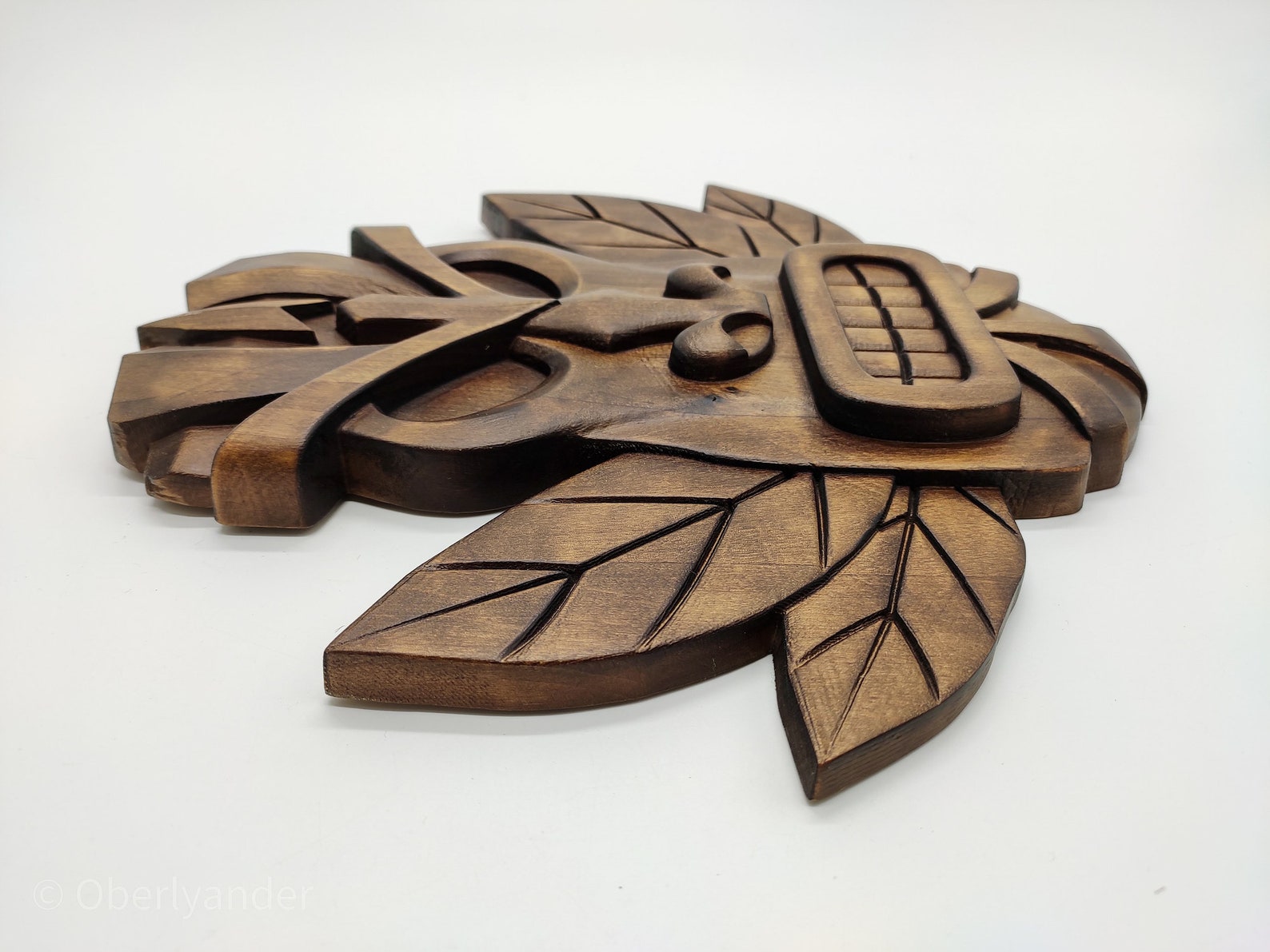 Wooden Tiki Mask Wall Art, Carved Wood Mask, Wood Tribal Mask, Tiki ...