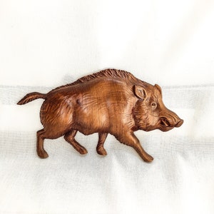 Wild Boar Wall Art Panel, Wooden Carver Panel Wild Boar, Wooden Gift ...