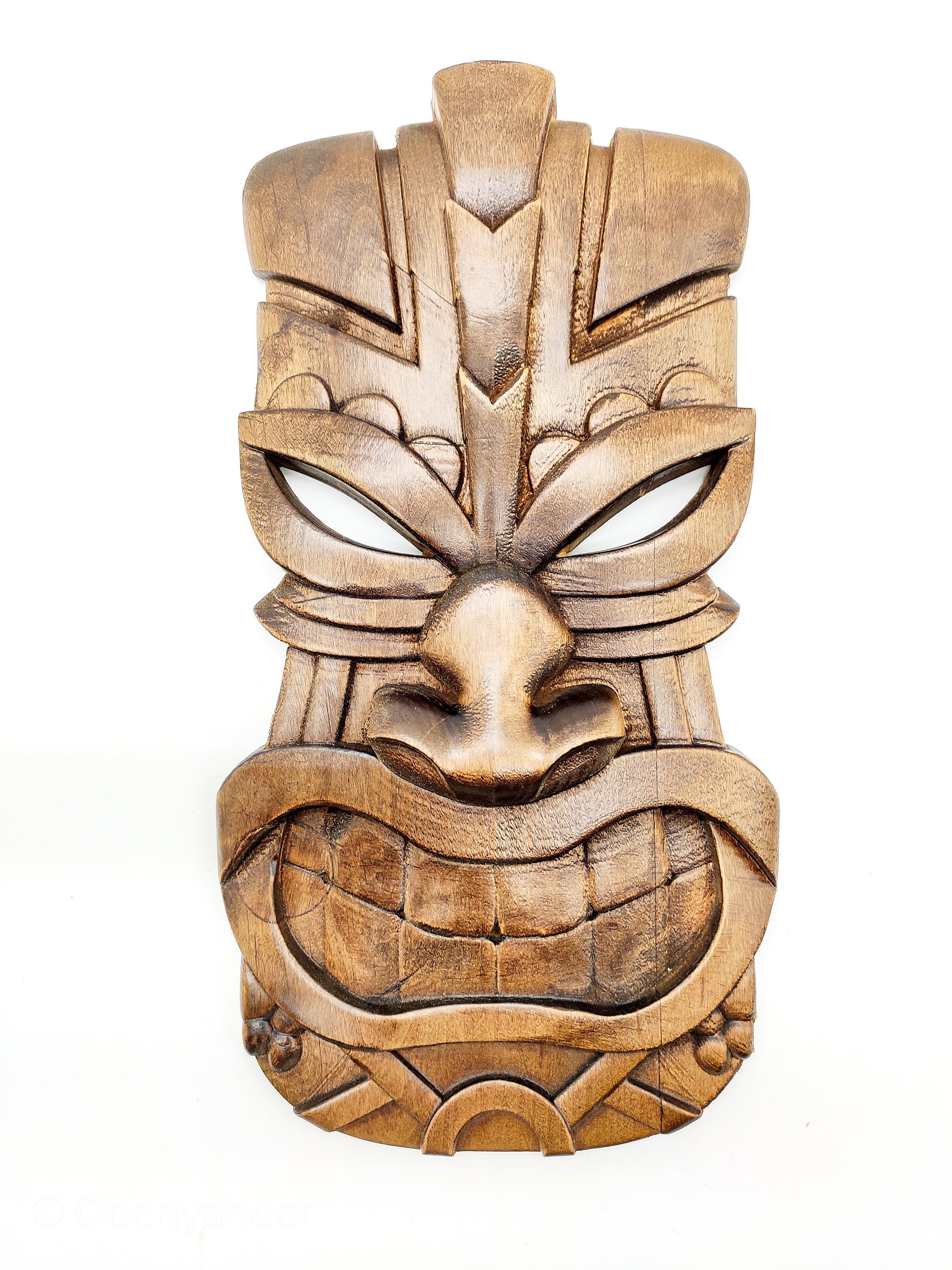 African Wood Mask Wooden Tiki Mask Wood Decor Wall Decor | Etsy