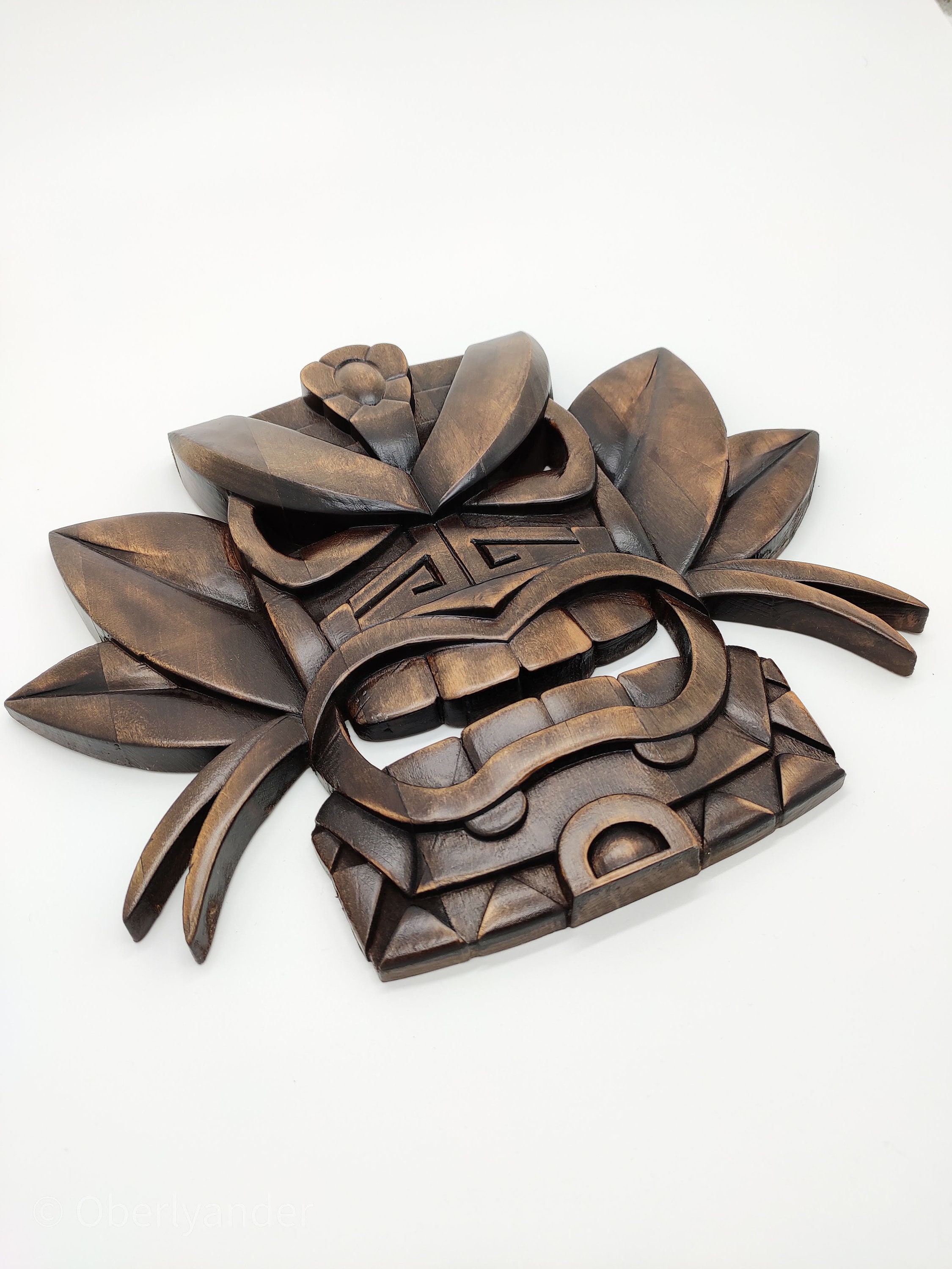 Wood Tiki Mask Wall Art Carved Wood Mask Wood Tribal Mask - Etsy