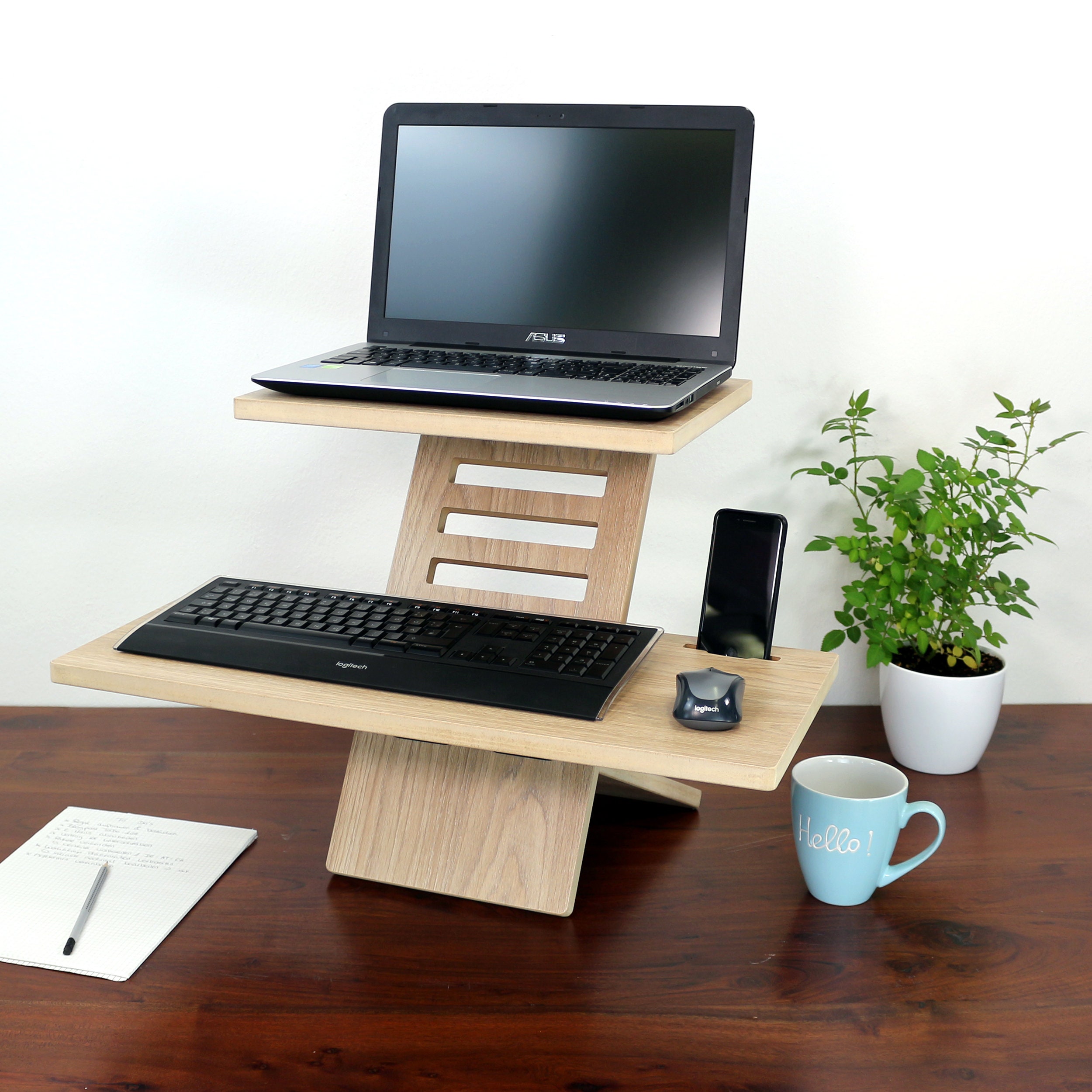 Stand Desk Medium Oak Laptop Stehpult Standing desk Laptop | Etsy