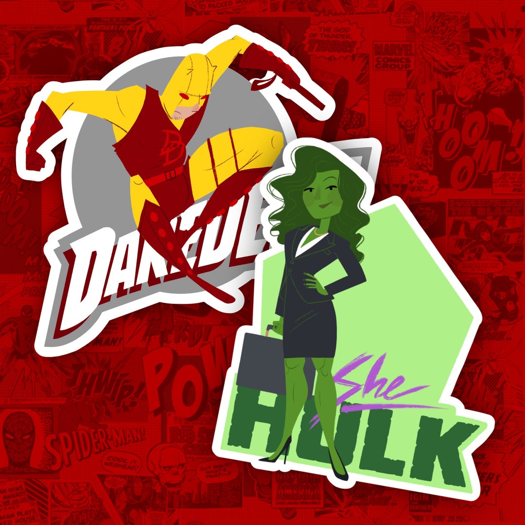She Hulk and Daredevil Sticker Pack - Etsy