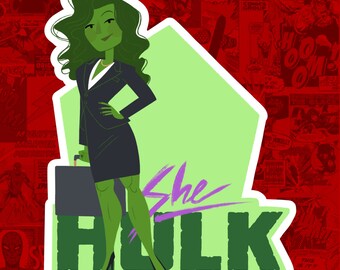 She-hulk Series Superhero Jen Walters Comic Book Matte Vinyl Stickers ...