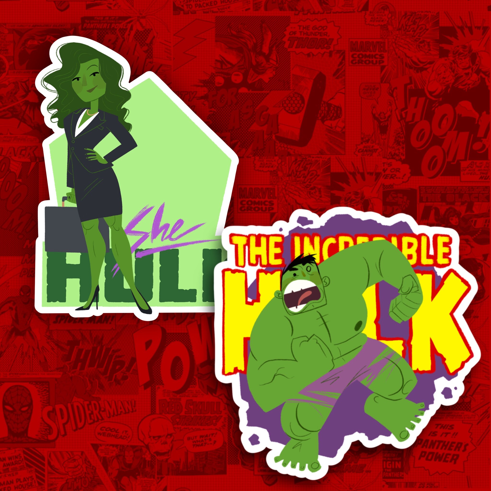 The Hulk Family Sticker Duo - Etsy