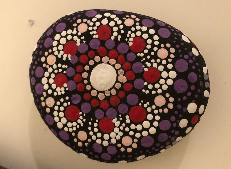 Hand Painted, Mandala Dot, River Stone - Etsy