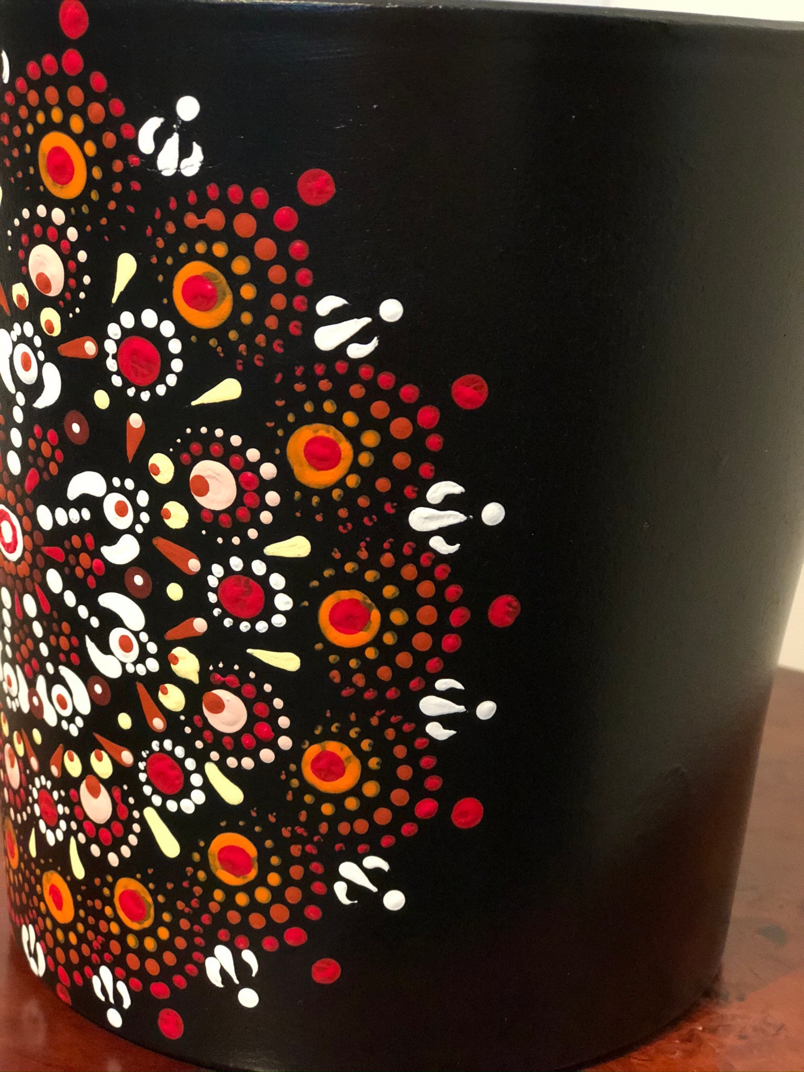 Hand Painted, Mandala Art, Rimless Clay Pot - Etsy