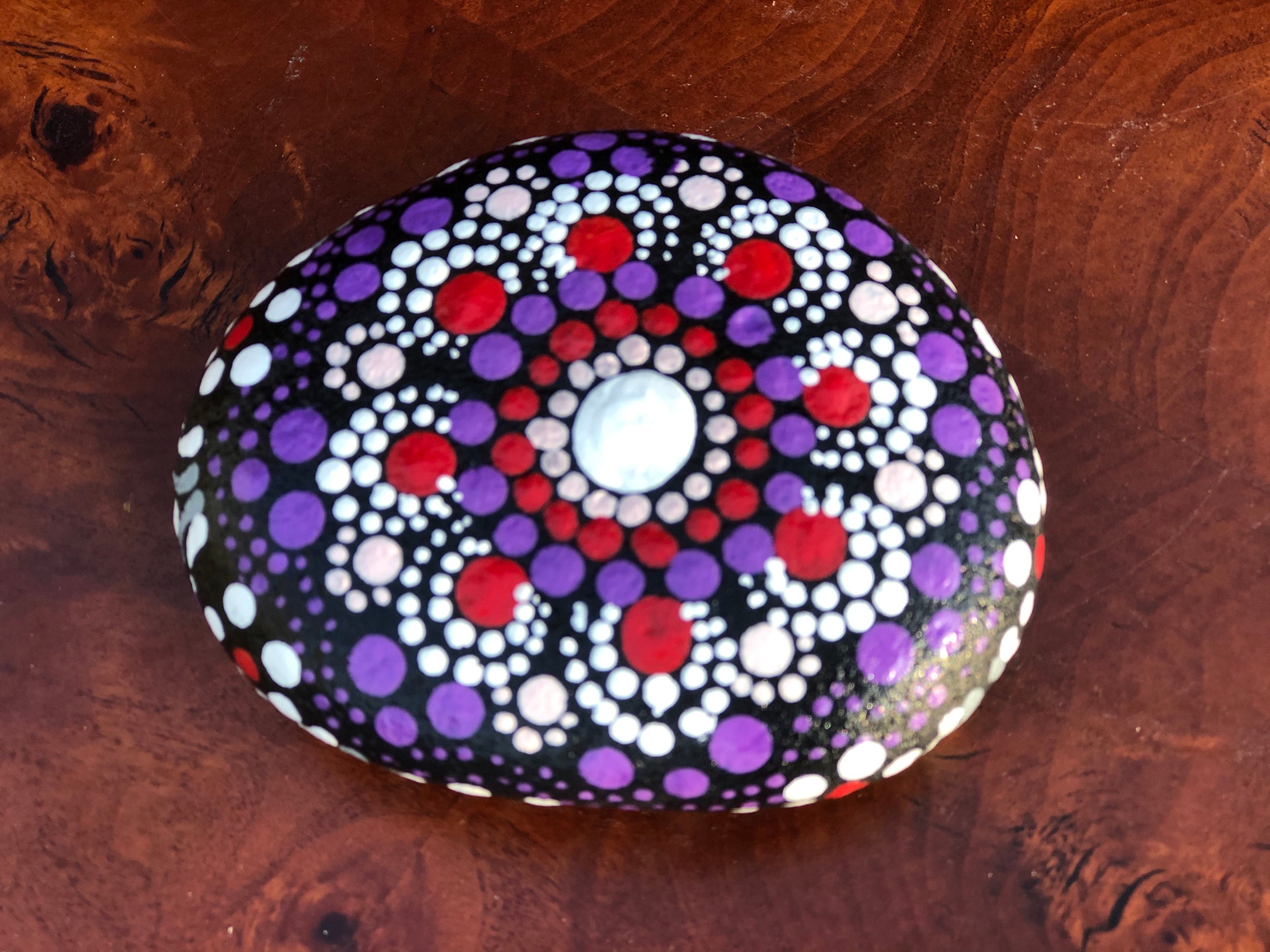 Hand Painted, Mandala Dot, River Stone - Etsy