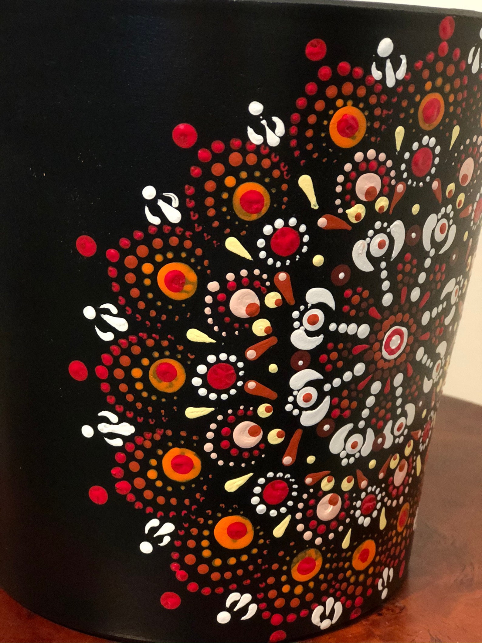 Hand Painted, Mandala Art, Rimless Clay Pot - Etsy