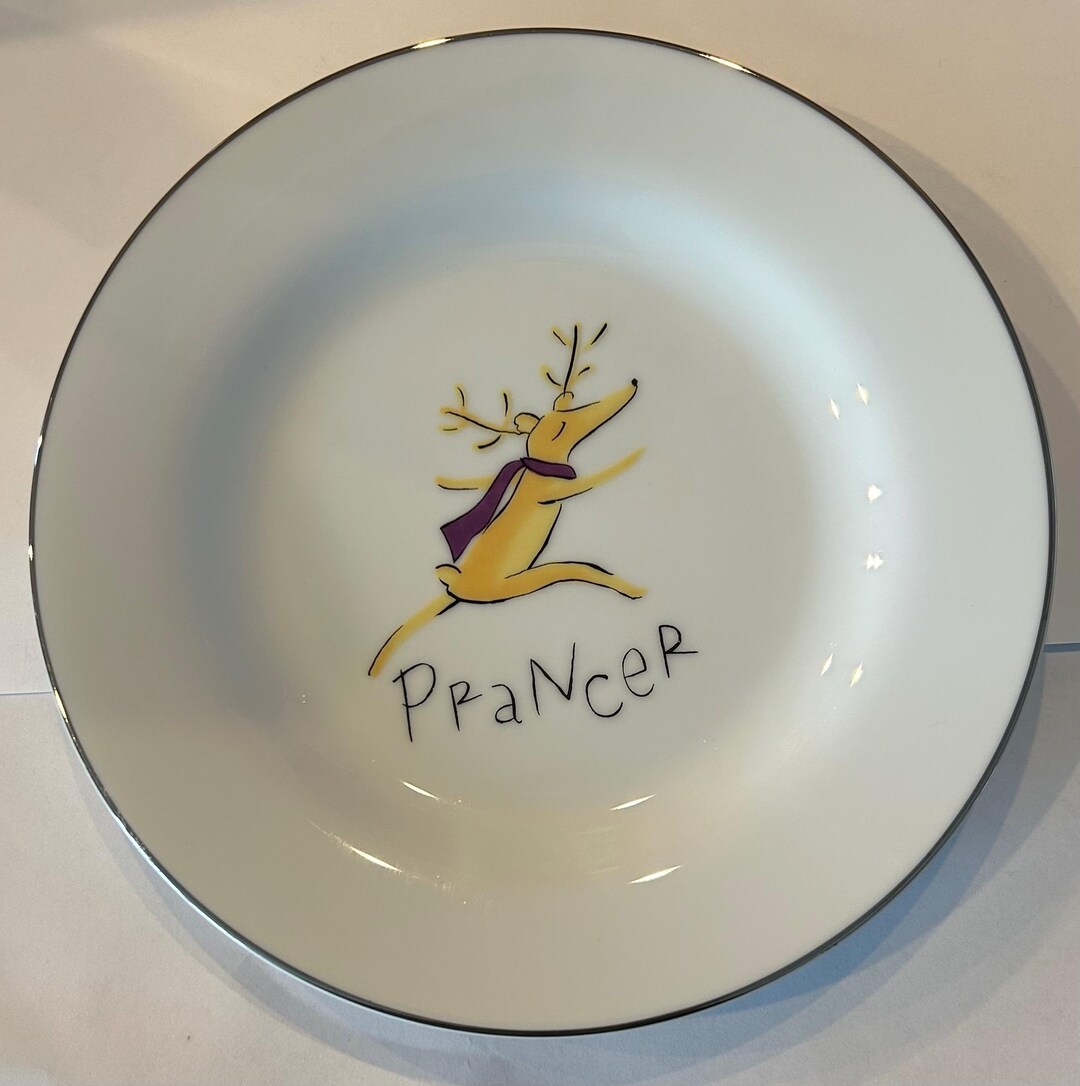 Pottery Barn Christmas "prancer" Reindeer Porcelain 8.5 in Plate ...