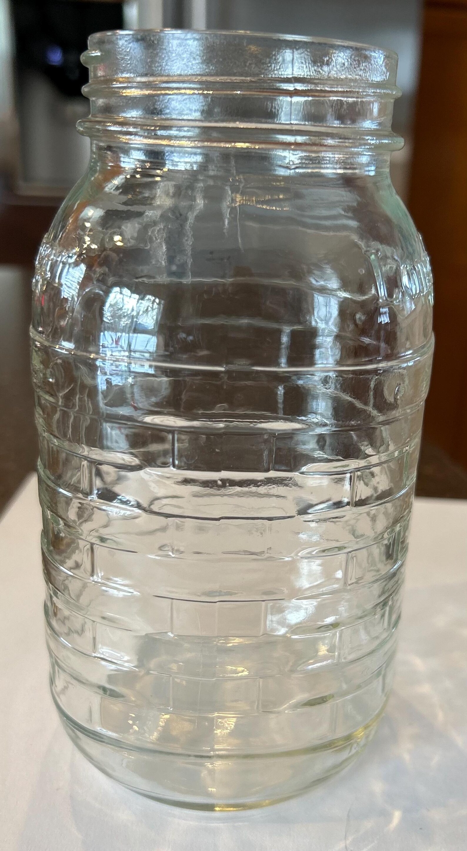 Longaberger Woven Traditions Blue Ribbon Collection Quart Clear Glass ...