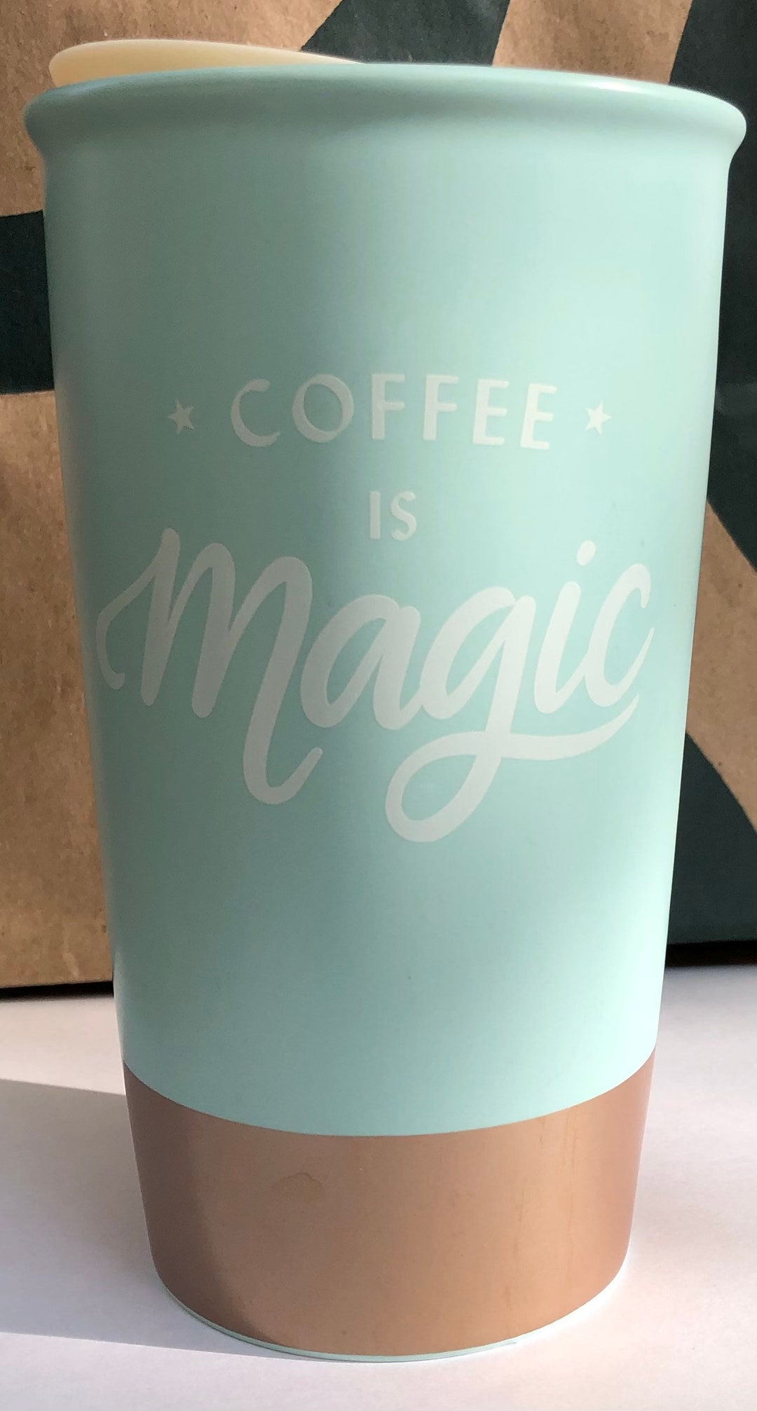 Starbucks "coffee is Magic" Mint Double Wall 12oz Ceramic Mug Cup - Etsy