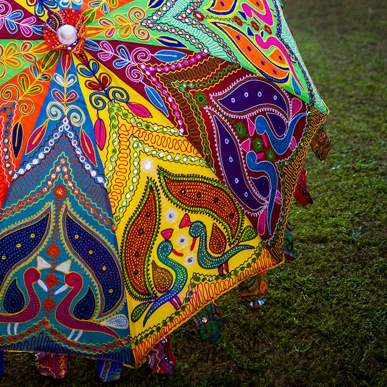 Decorative Garden Parasol Umbrella With Twin Peacock | Etsy