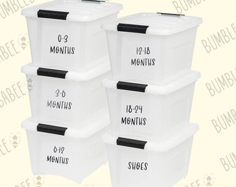 Baby Clothes Storage Tote Bin Labels - Etsy