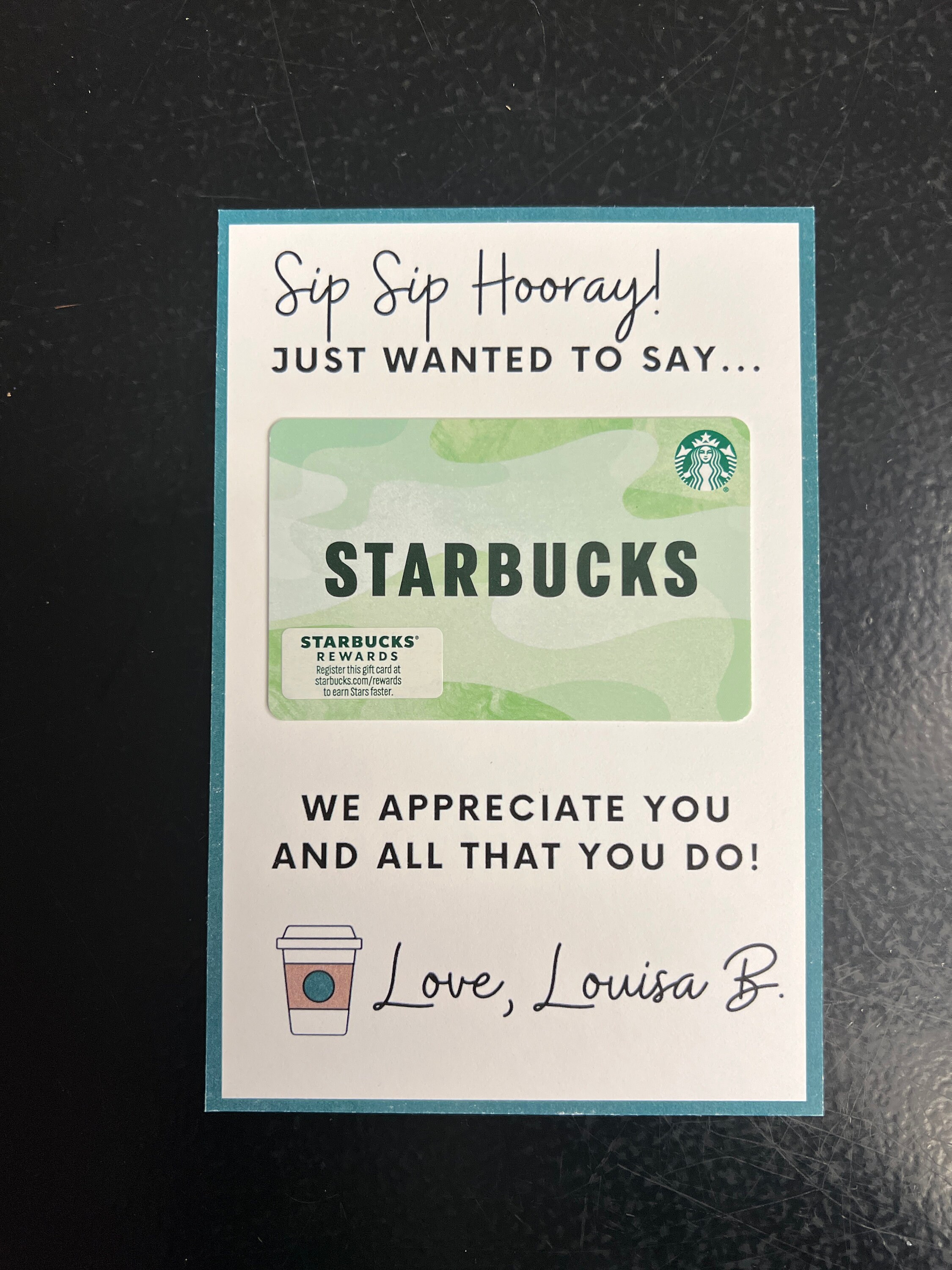Coffee Gift Card Holder Sip Sip Hooray green DIGITAL DOWNLOAD - Etsy