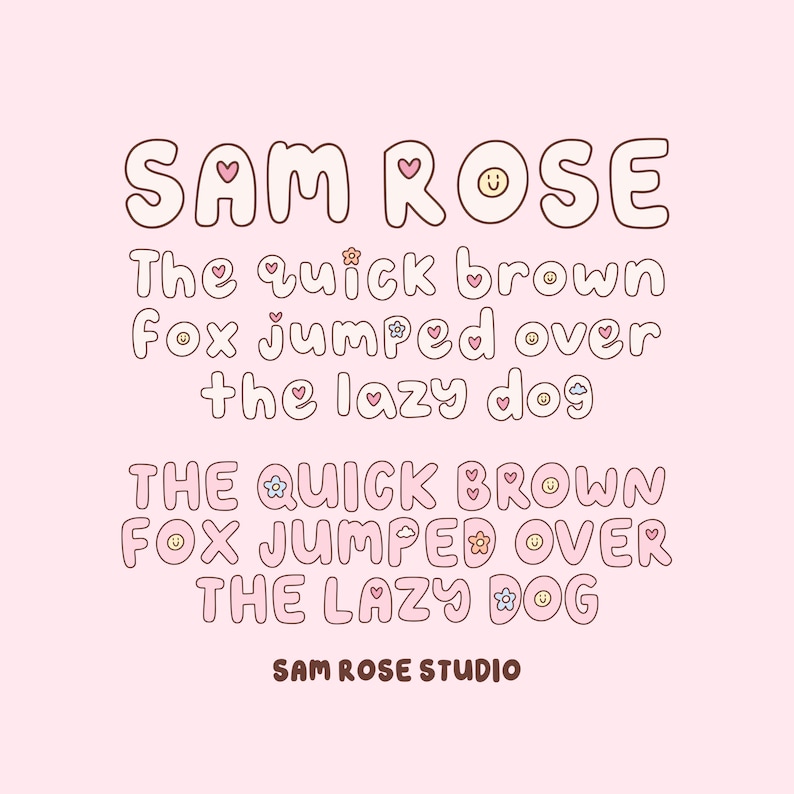 Sam Rose Font Cute Handwritten Font Happy Font Quirky - Etsy