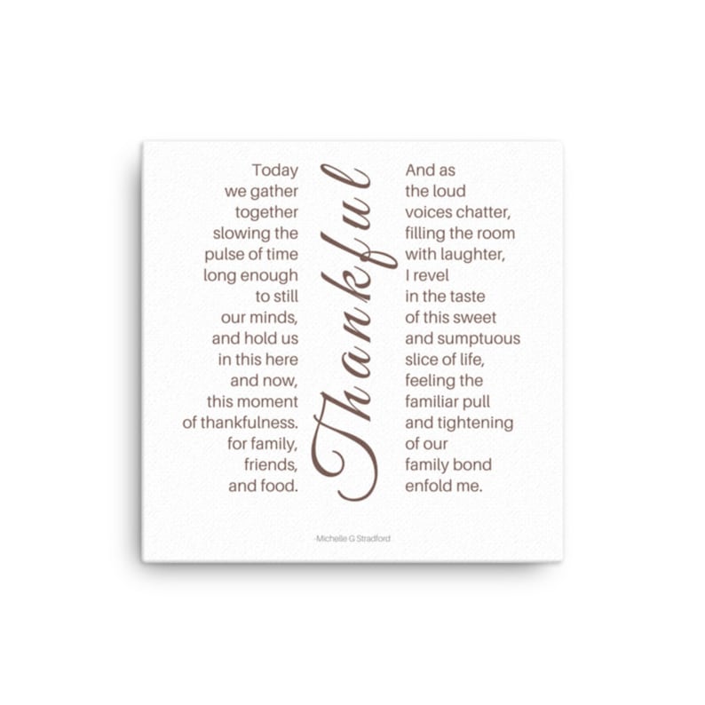 Inspirational Thankful Poem Canvas Print - Etsy