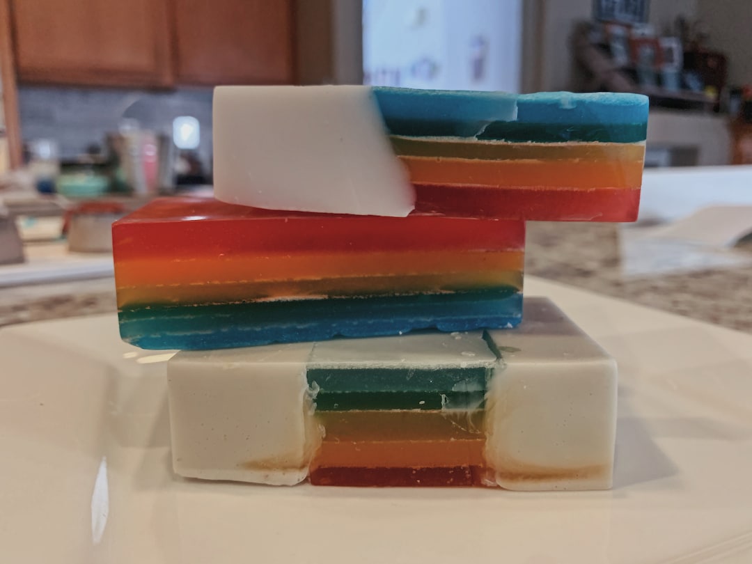 Rainbow Soap - Multi Colored Soap Bar Infused With Essential Oils and ...