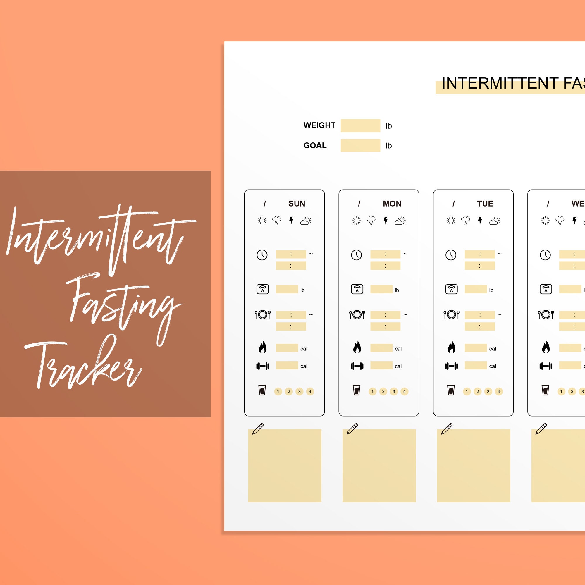 Intermittent Fasting Planner IF Fasting Planner IF Fasting Tracker ...