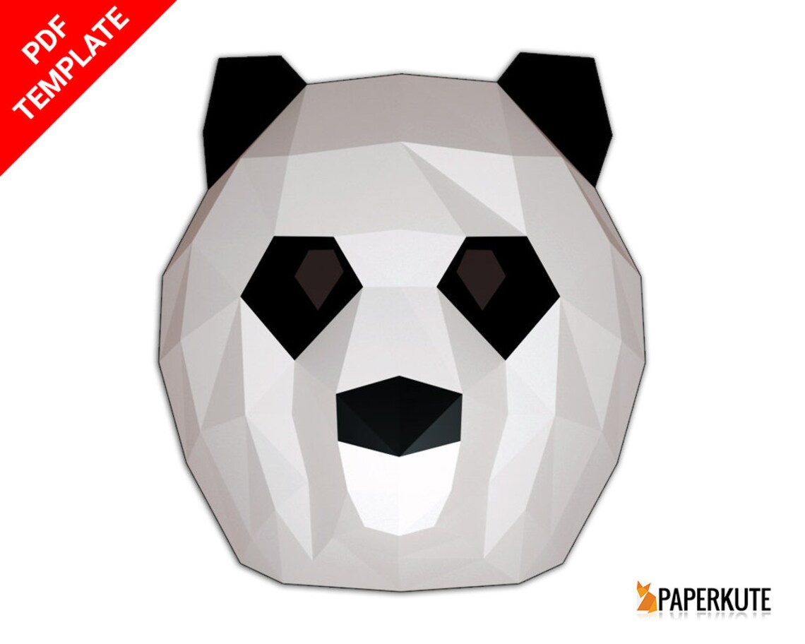 DIY Panda Paper Mask Template Printable Animal Mask for Party Direct ...