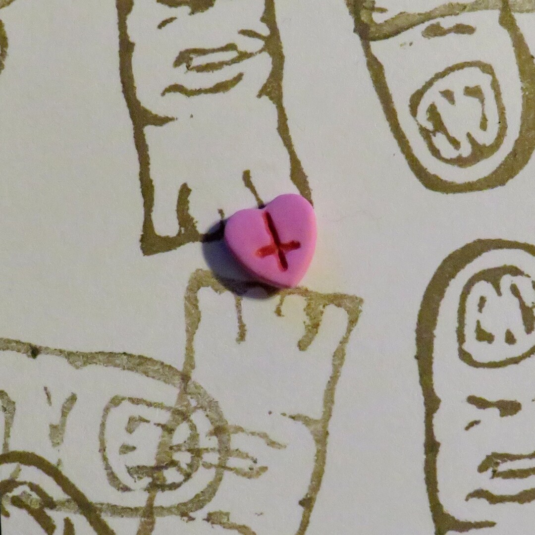 Inverted Cross Heart Pin in Pink - Etsy
