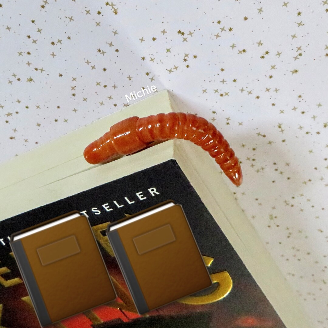 Book Worm Earth Worm Book Mark - Etsy