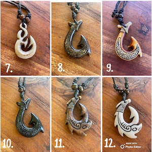 Maui Hooks - Hei Makau Adjustable Bone & Resin Necklaces- Story ...