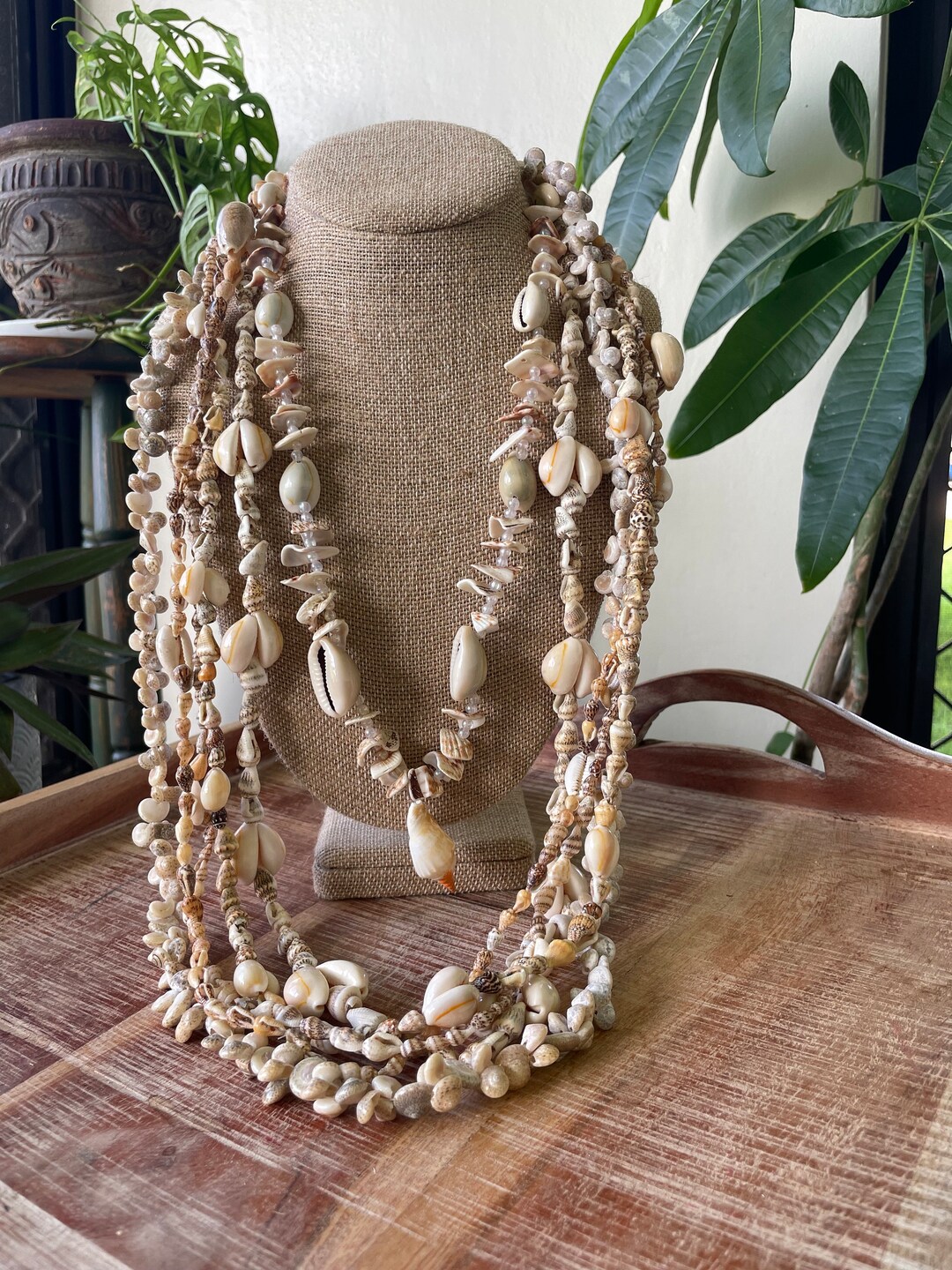 Fancy Center Collection Set of 6 Seashell Leis Various Lengths 37 26 ...