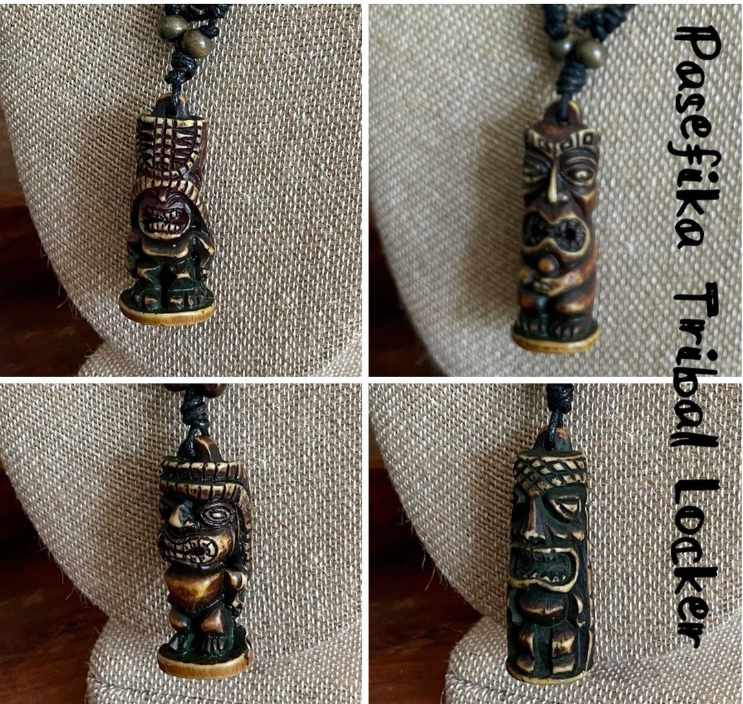 Tiki Totem Pendant Adjustable Polynesian Necklace - Hawaiian Surfer ...