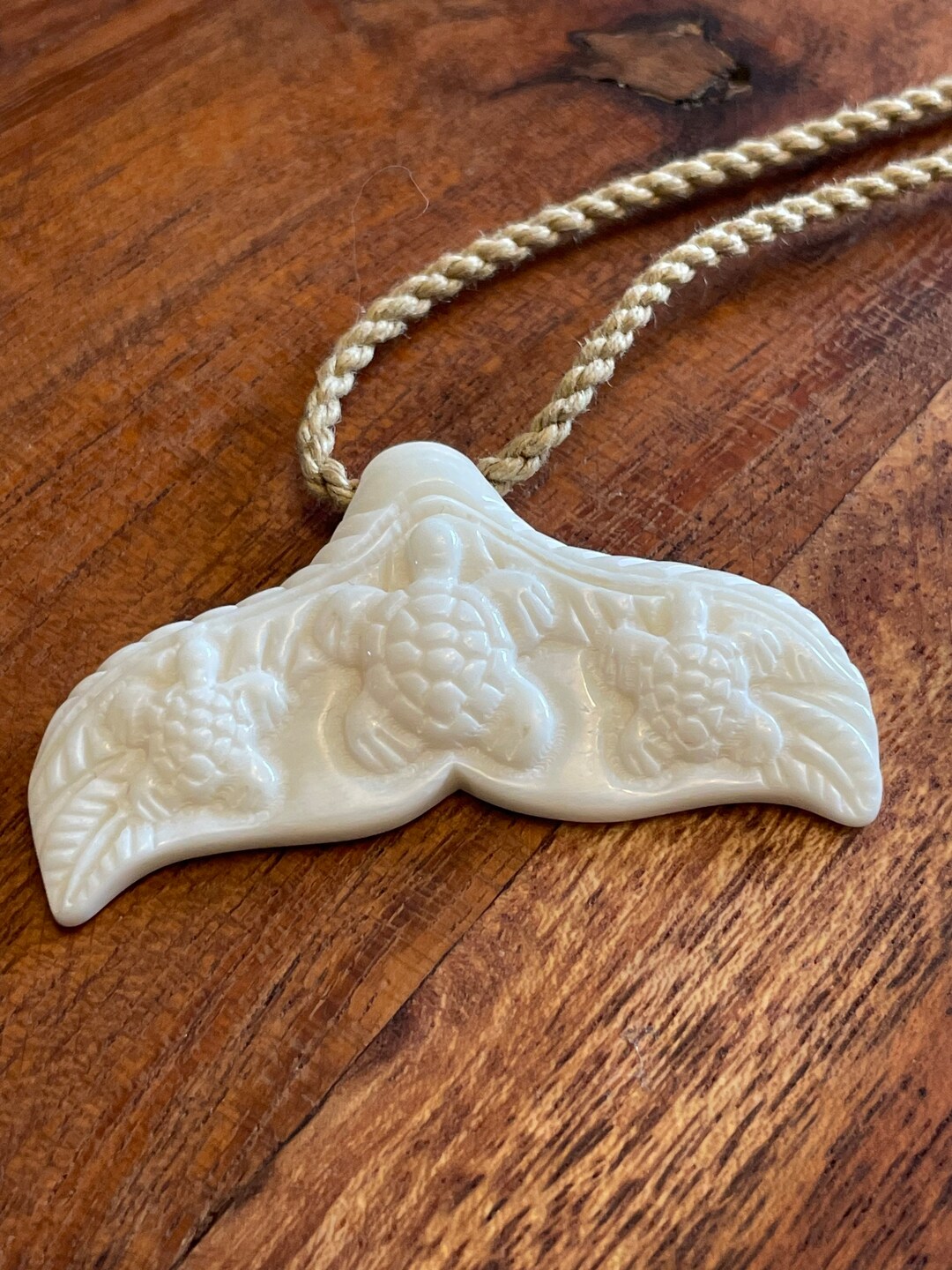 Wisdom and Family- Beautiful Symbolic Whale and Turtle Solid Bone Hand ...
