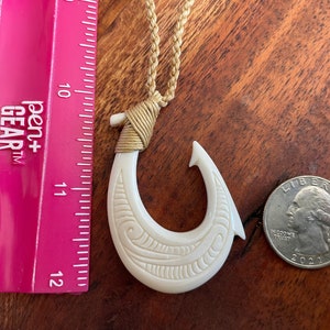 Finely Detailed Wide Hei Makau (fish Hook) With Koru Engraving (never ...